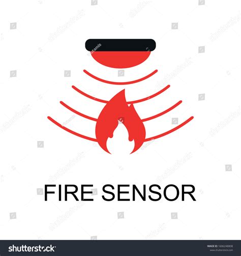 Fire Flames Sensor Icon Fire Flames Stock Vector Royalty Free 1606248808