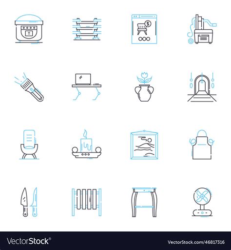 Web Design Linear Icons Set Responsive User Vector Image