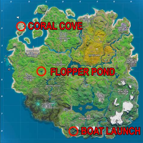 Fortnite Boat Launch Coral Cove And Flopper Pond Locations Gamesradar
