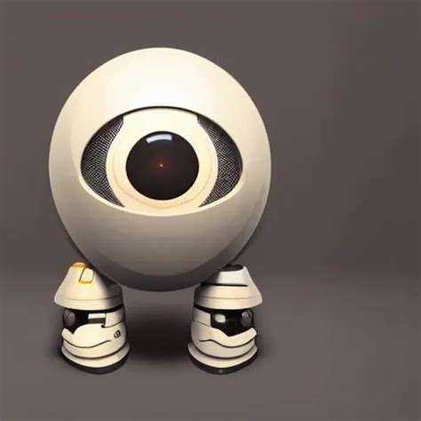Arcane Style Small Round Robot With Two Rectangular Eyes Like