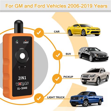 VXDAS TPMS Relearn Tool For GM And Ford IN Super UL Tire Pressure Monitor Sensor TPMS