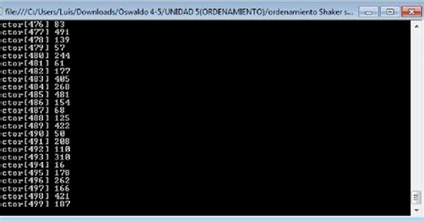 Programacion En C ESTRUCTURAS DE DATOS Ordenamiento Shaker Sort