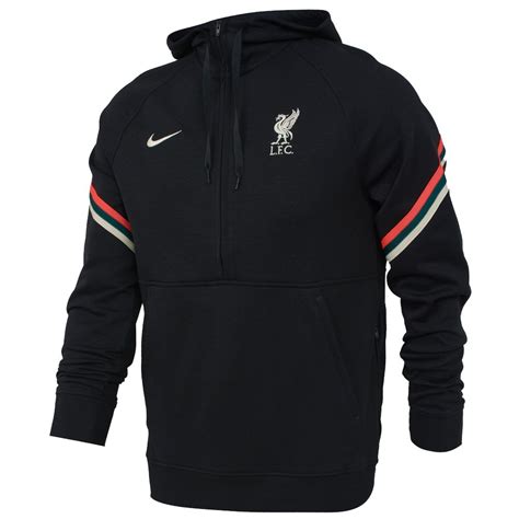 Nike Liverpool Fleece Hoodie Half Zip 2021 2022 Zwart Rood Voetbalclub