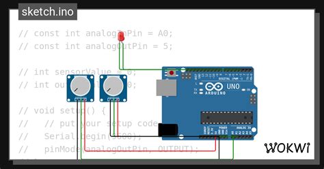 Potentiometer Led Wokwi Esp32 Stm32 Arduino Simulator