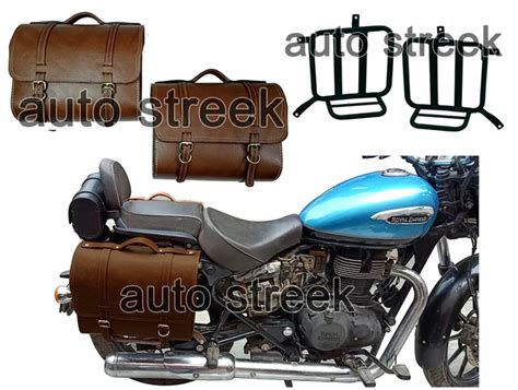Fit For Royal Enfield Meteor 350cc Leather Brown Luggage Bag Pair M £
