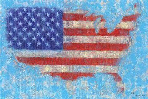 Artistic American Flag Canvas Wall Art By Gina Ritter Icanvas
