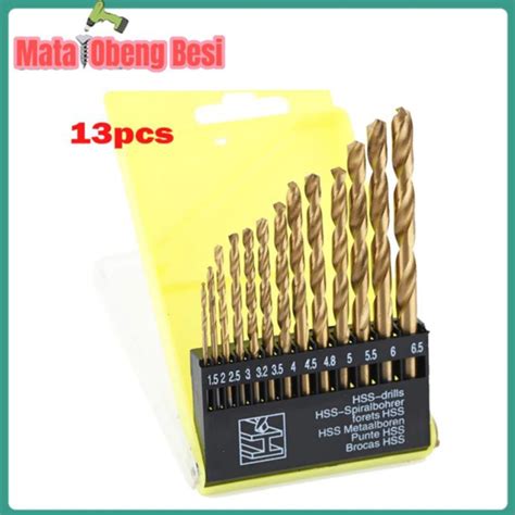 Jual Uchiha 13pcs Mata Bor Besi Set Hss 15mm 65mm Pegangan Bulat