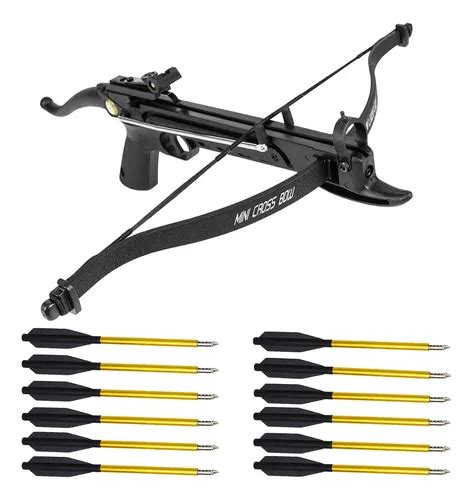 Balestra Mk Pistola Coronha 80lbs Preto 12 Flechas Aluníni Frete Grátis