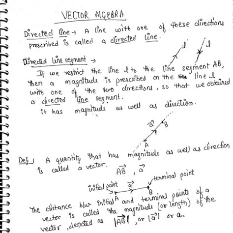 Vector Algebra Notespdf Maths Notes Teachmint