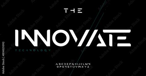 Innovative Sleek Alphabet Bold Geometric Sans Serif Letters Cutting Edge Digital Font For