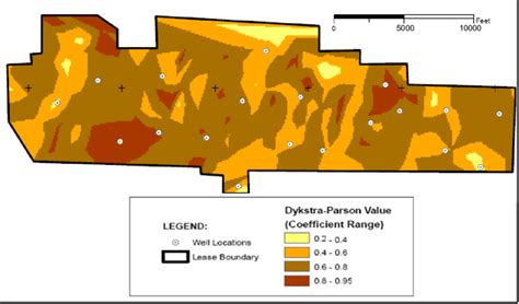 Dykstra Parson Coefficient Map For One Of The Reservoir In Field C