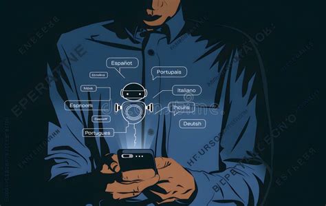 Person Using Smartphone Ai Translator App Global Languages Digital Communication Technology