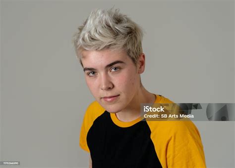 Portrait Of Young Attractive Stylish Fashion Teenager Confident And