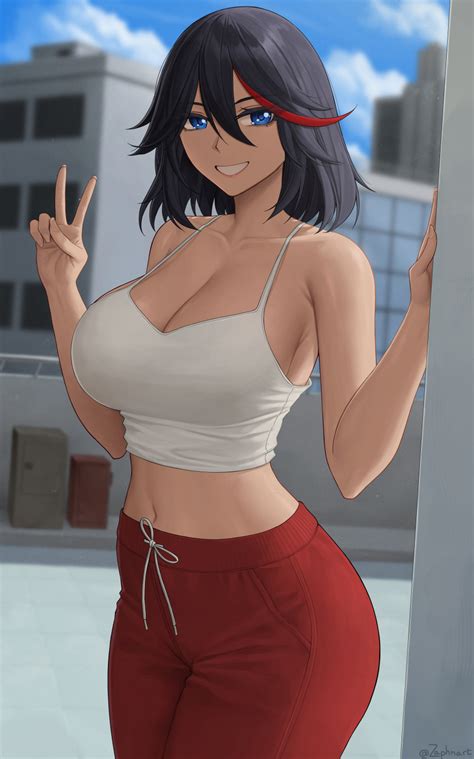 Rule 34 1girls Black Hair Blue Eyes Breasts Casual Clothes Cleavage Female Grin Hips Huge