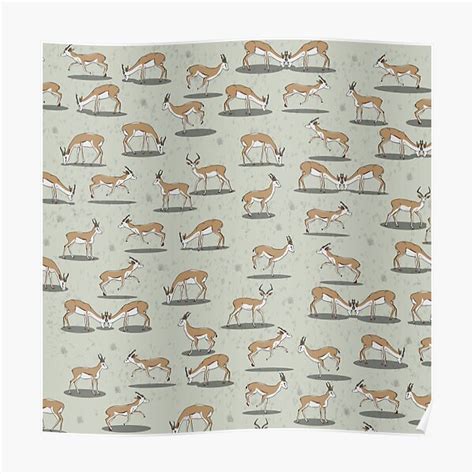 Springbok Pattern Poster By Ekpatterns Redbubble