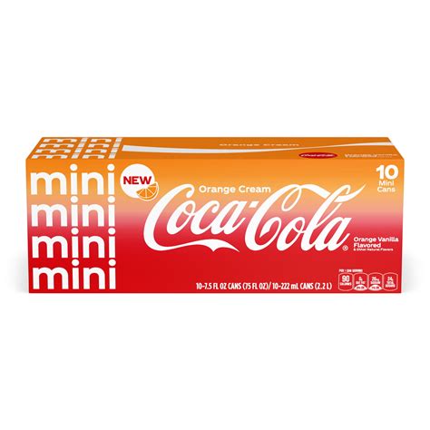 Coca Cola Orange Cream Soda 75 Oz Mini Cans Pack Of 10