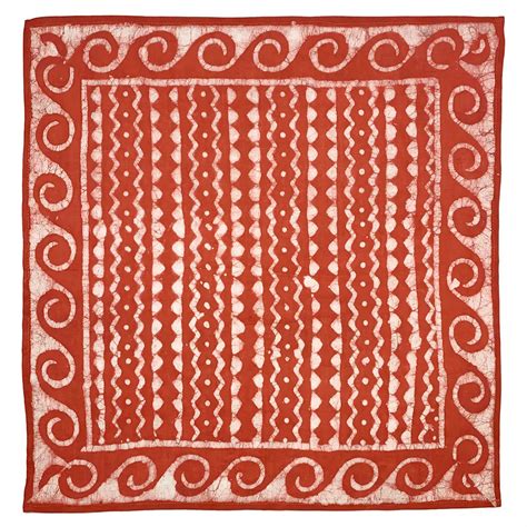 Block Printed Bandana Rust Orange Zigzag Lines And Waves The Ivory Palm