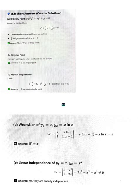 Important Differential Equation Notes Hlepfull Pdf