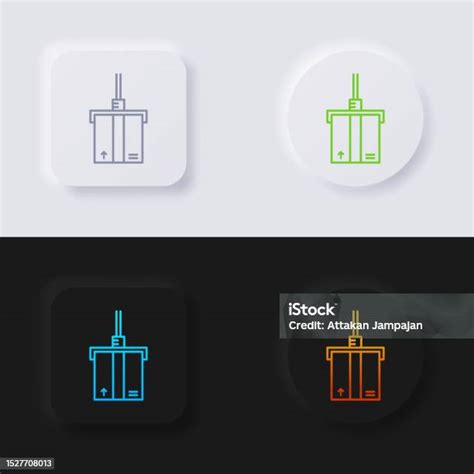 크레인 아이콘 세트 웹 디자인을 위한 다색 Neumorphism 버튼 소프트 Ui 디자인 응용 프로그램 Ui 등이 있는 상자 로딩 버튼 벡터 3차원 형태에 대한 스톡 벡터