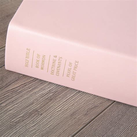 Light Pink Lds Bible Leather Bible Custom Name Ribbon Qty And Color