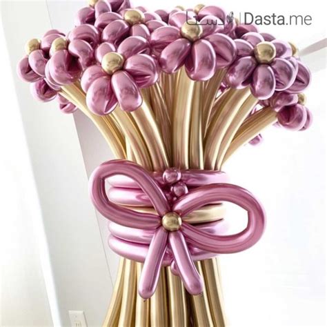 خرید دسته گل بادکنک 30 شاخه بنفش با تضمین قیمت و کیفیت