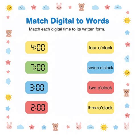 Match Digital To Words Worksheet Download And Print Now