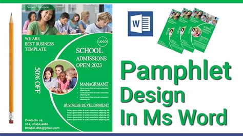 How To Make Pamphlet Design In Ms Word Admission Open Pamphlet
