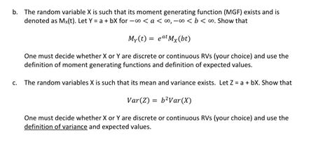 Solved B The Random Variable X Is Such That Its Moment Chegg