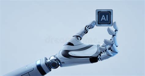Robot Holding A Processor With Ai Artificial Intelligence Technology And Network Concept