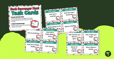 Book Scavenger Hunt Task Cards Teach Starter