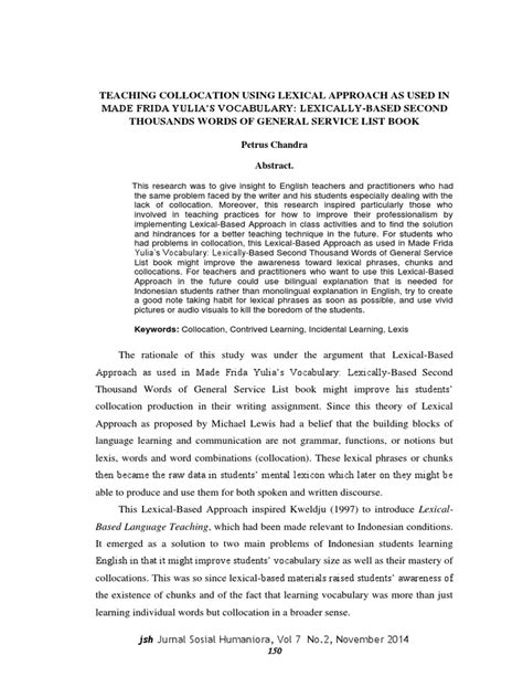 teaching collocation using lexical approach as use pdf vocabulary