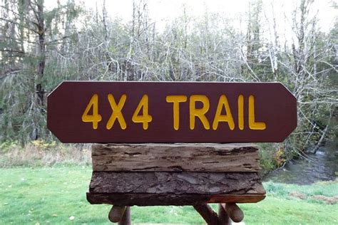4x4 Trail Sign Off Roader Sign Handmade Park Style Path Trail Road