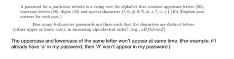 solved a password for a particular website is a string over