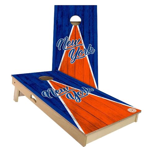 New York Triangle Cornhole Boards Wood Lawn Game Includes 8 Bags Etsy
