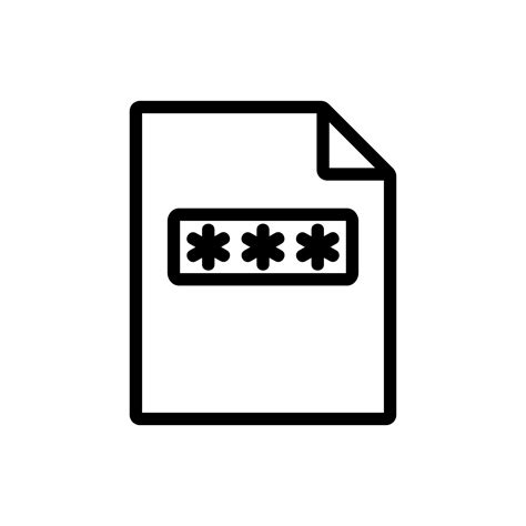 The Password File Icon Vector Outline Illustration 9763883 Vector Art The Password File Icon Vector Outline Illustration 9763883 Vector Art