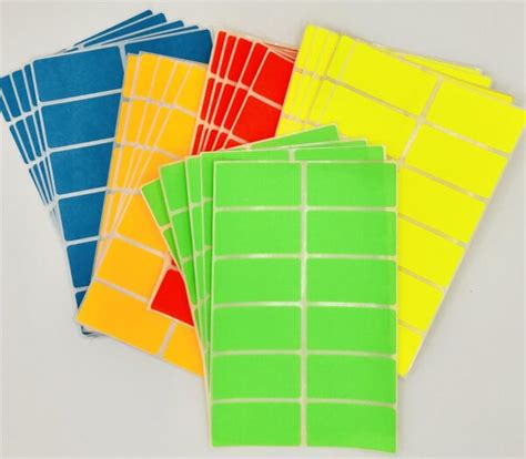 12 Labels Per Sheet 50 X 25mm Fluorpastel Labels4u