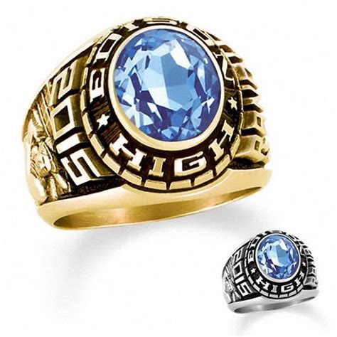Mens 10k Gold Designer Medalist High School Class Ring By Artcarved