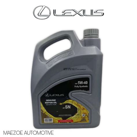 Lexus 5W40 Fully Synthetic Engine Oil Toyota Motor Oil (4L) | Shopee ...