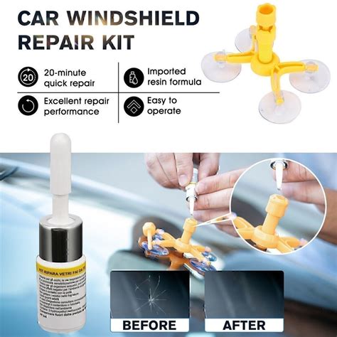 Windshield Repair Kit Quick Fix Car Wind Glass Bullseye Rock Chip Crack