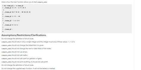 Solved Int Data Compare Odds Is Given Two Arguments Chegg Com