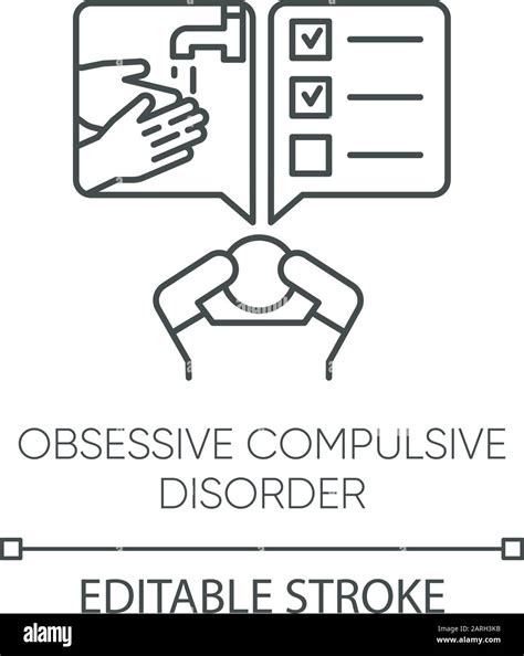 Obsessive Compulsive Disorder Linear Icon Thinking Under Pressure
