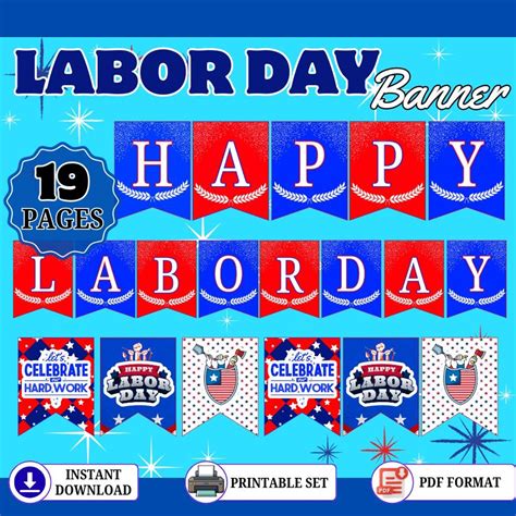 Labor Day Banner Printable Happy Labor Day Sign For Party Office