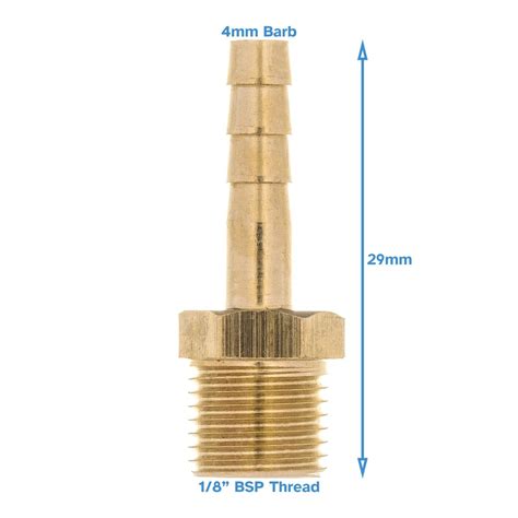 Brass 4mm Barb Hose To 1 8 Bsp Male Threaded Pipe Fitting Tail