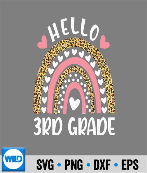 Back To School Svg Hello Rd Grade Rainbow Teachers Back To School Svg Wildsvg