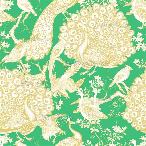 Pavo Real Exquisite Peacock Print Pattern By Exquisite Prints Seamless Repeat Royalty Free