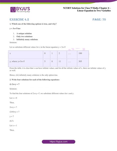 Ncert Solutions For Class 9 Maths Exercise 42 Chapter 4 Linear