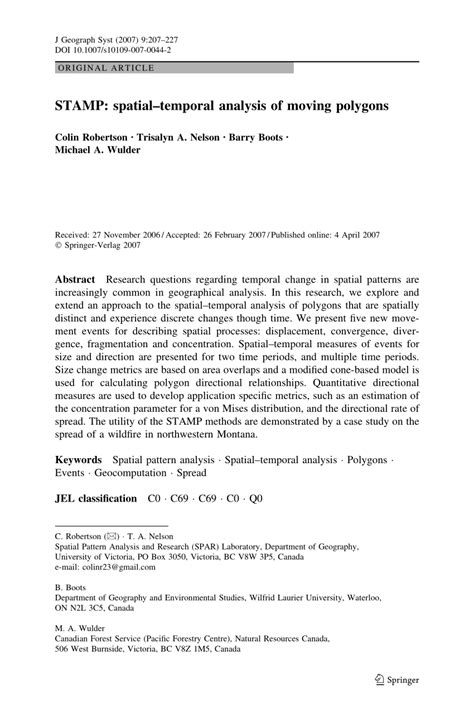 Pdf Stamp Spatial Temporal Analysis Of Moving Polygons