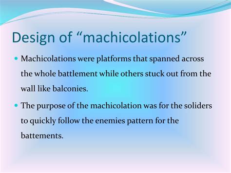 Ppt The Role Of Machicolations And Arrow Slits In Medieval Castle