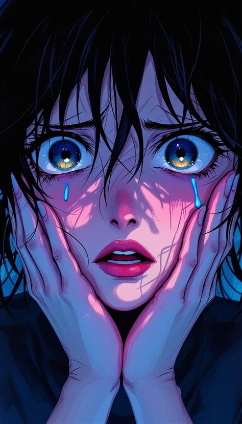 Free Terrified Anime Expression Photo Anime Distress Tearful
