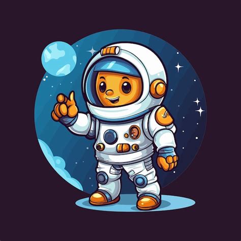 Premium Ai Image Design Cute Icon Hand Spaceman Sign Sky Logo Vector Banner Spacesuit Card